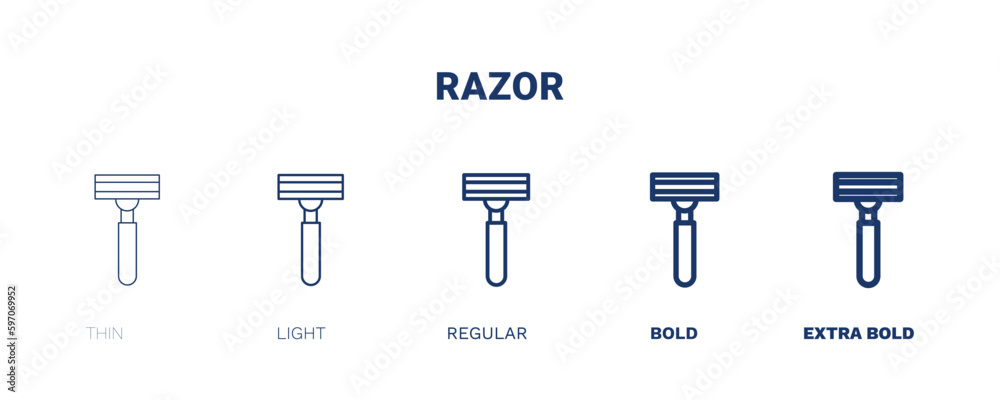 razor icon. Thin, light, regular, bold, black razor icon set from ...