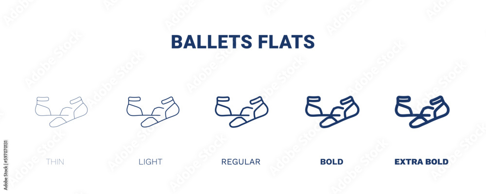 ballets flats icon. Thin, light, regular, bold, black ballets flats ...