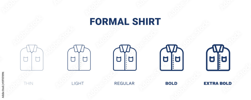 formal shirt icon. Thin, light, regular, bold, black formal shirt icon ...