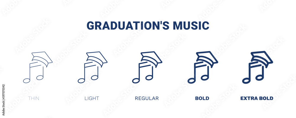 graduation's music icon. Thin, light, regular, bold, black graduation's ...