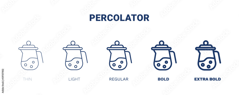percolator icon. Thin, light, regular, bold, black percolator icon set ...