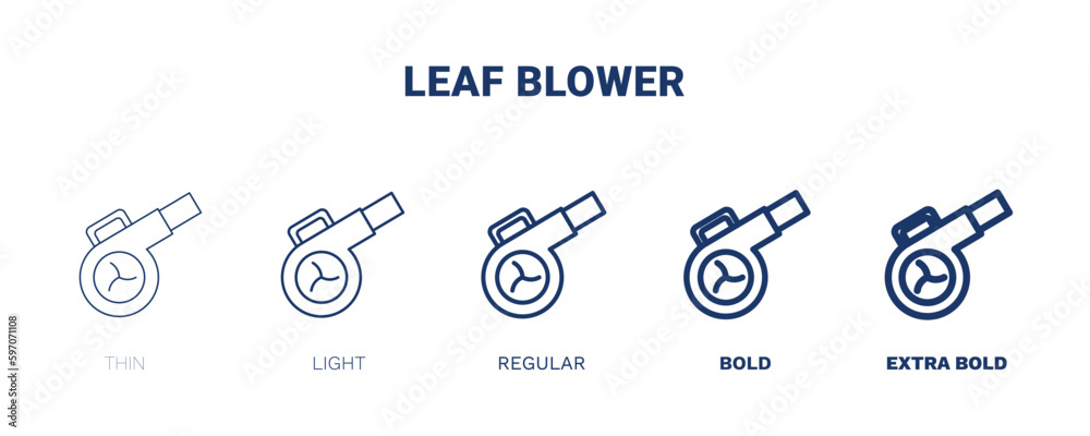 leaf blower icon. Thin, light, regular, bold, black leaf blower icon ...