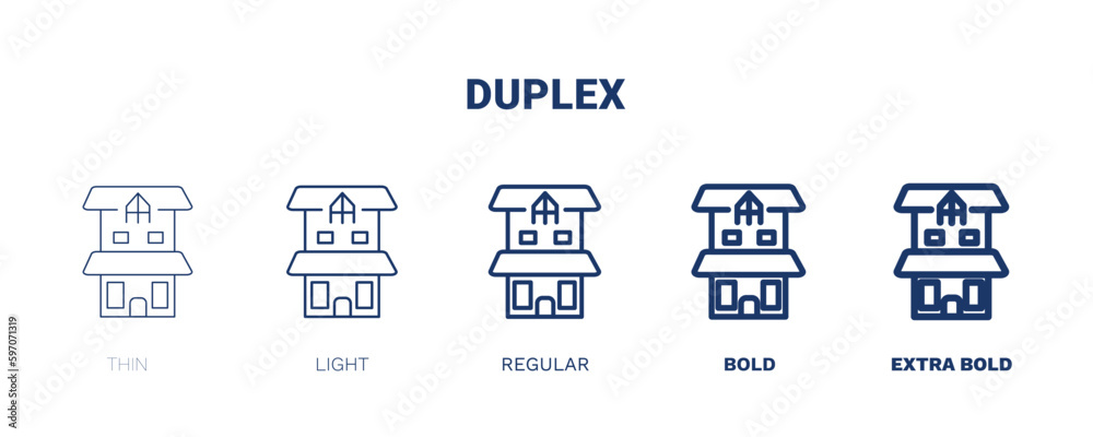 duplex icon. Thin, light, regular, bold, black duplex icon set from ...