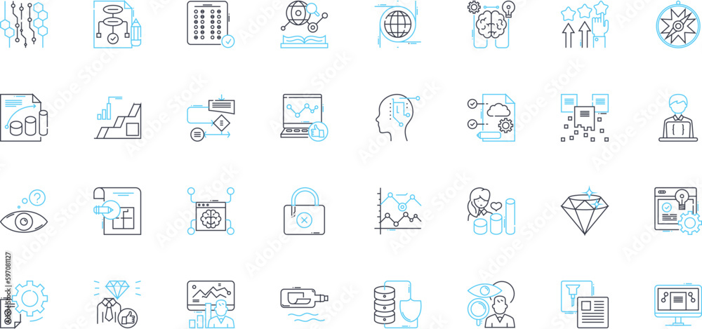 Mathematics linear icons set. Algebra, Geometry, Calculus, Trigonometry ... Mathematics linear icons set. Algebra, Geometry, Calculus, Trigonometry ...