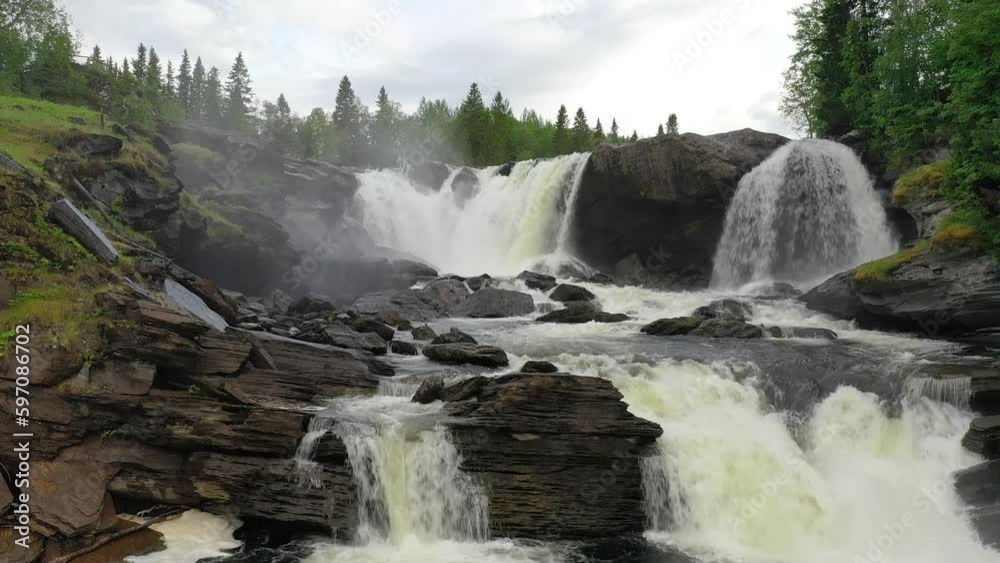 Ristafallet waterfall in the western part of Jamtland is listed as one ...
