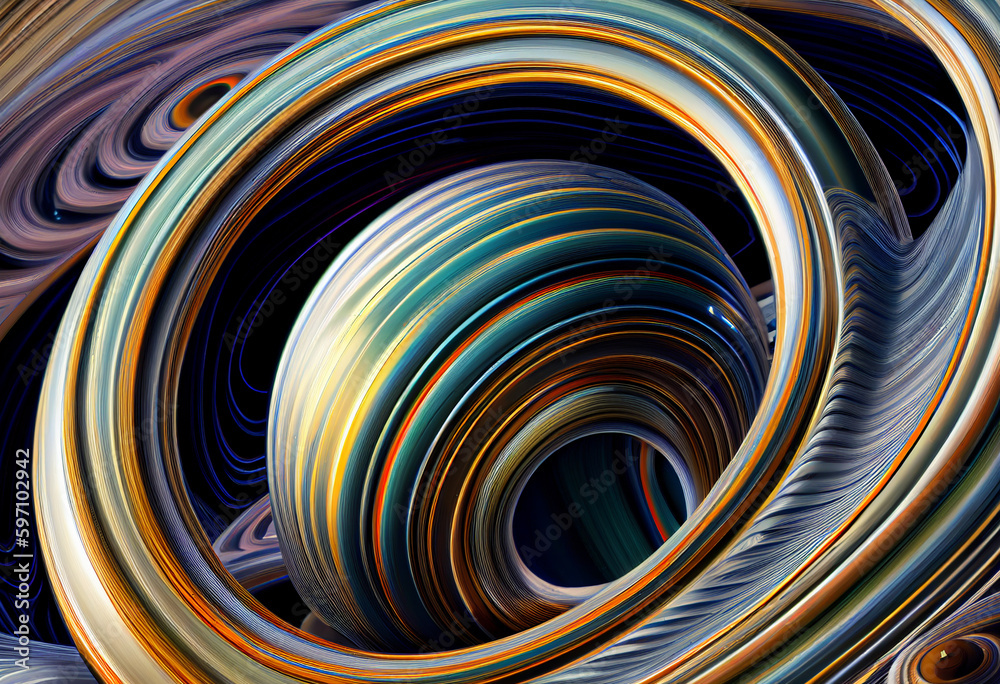 A complex, multi-layered pattern of interlocking shapes that resembles ...