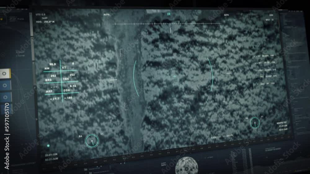 High Tech Combat Operation Interface Scans Battlefield For Enemy ...