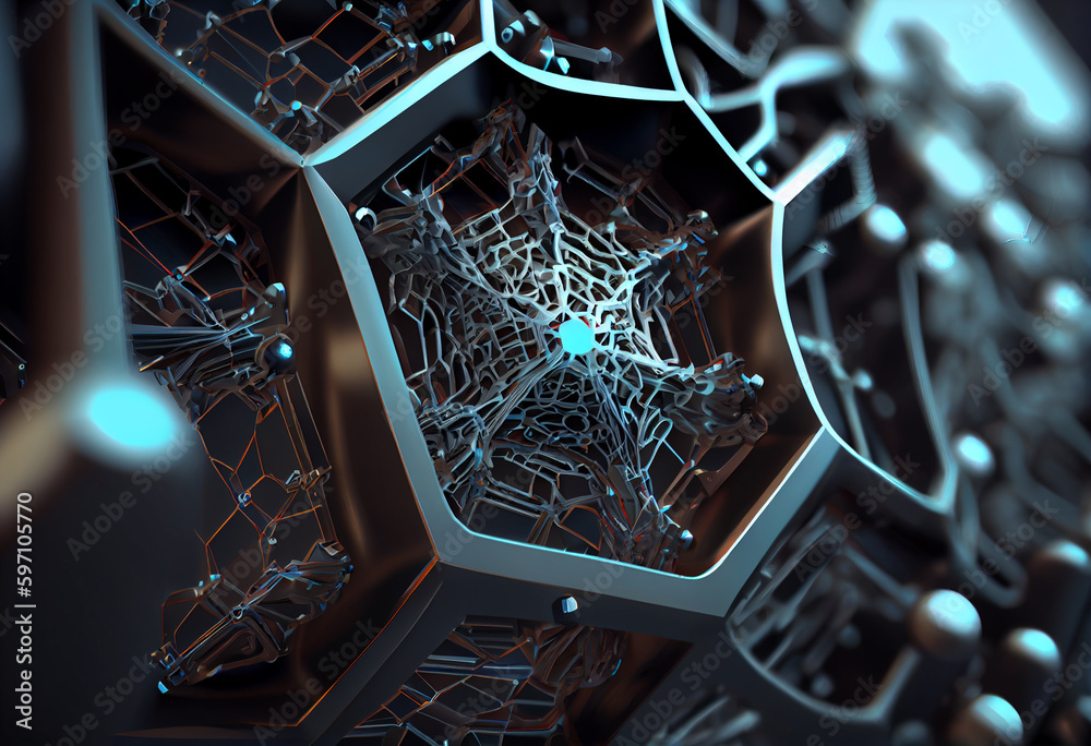 A complex, interwoven pattern of shapes that resemble the data ...