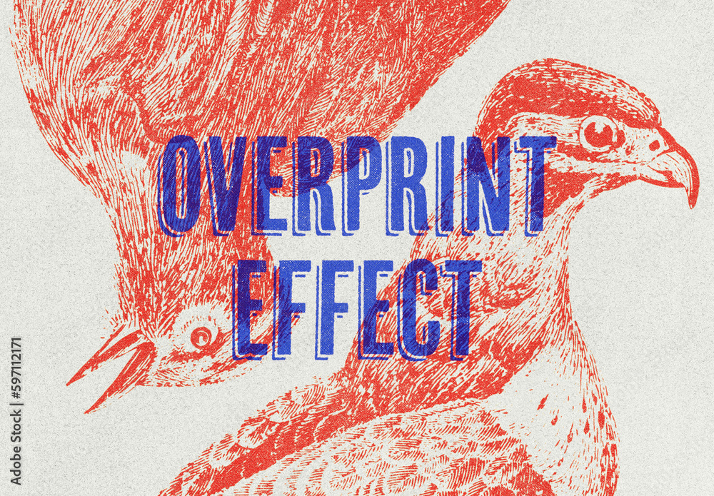 Overprint Photoshop Effect Mockup Stock Template | Adobe Stock
