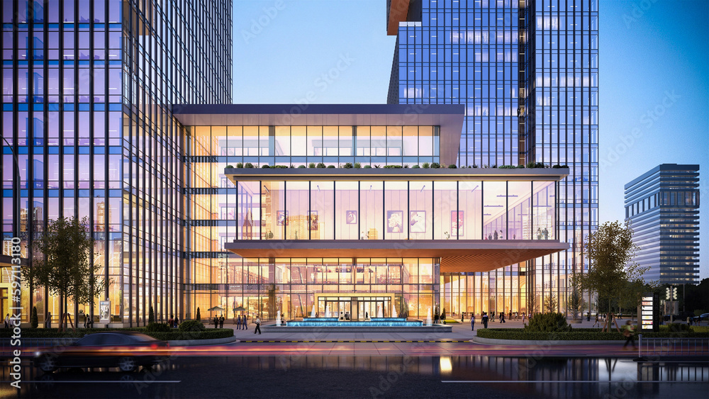 Stunning 3D Architectural Rendering of Modern High Rise Buildings in ...
