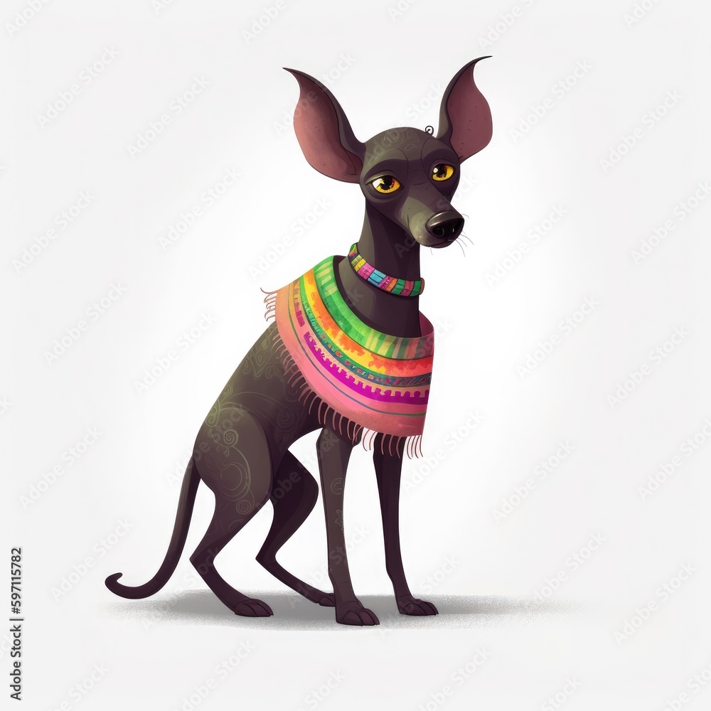 Xoloitzcuintli dog illustration cartoon 3d isolated on white ...