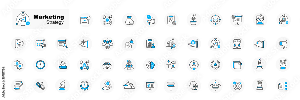 Marketing icons, Strategy icons Business icons, Marketing strategy ...