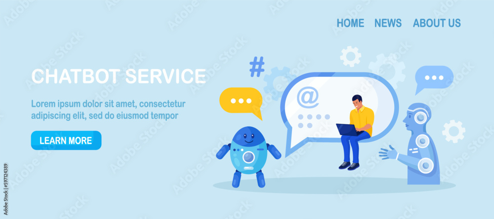 Chatbot conversation with clients. Chat bot chatting. Optimizing ...