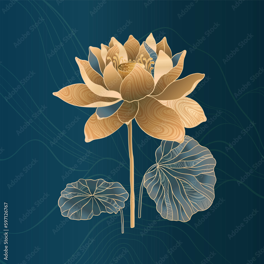 Lotus flowers for luxury and exclusive use in design. Water lilies in ...