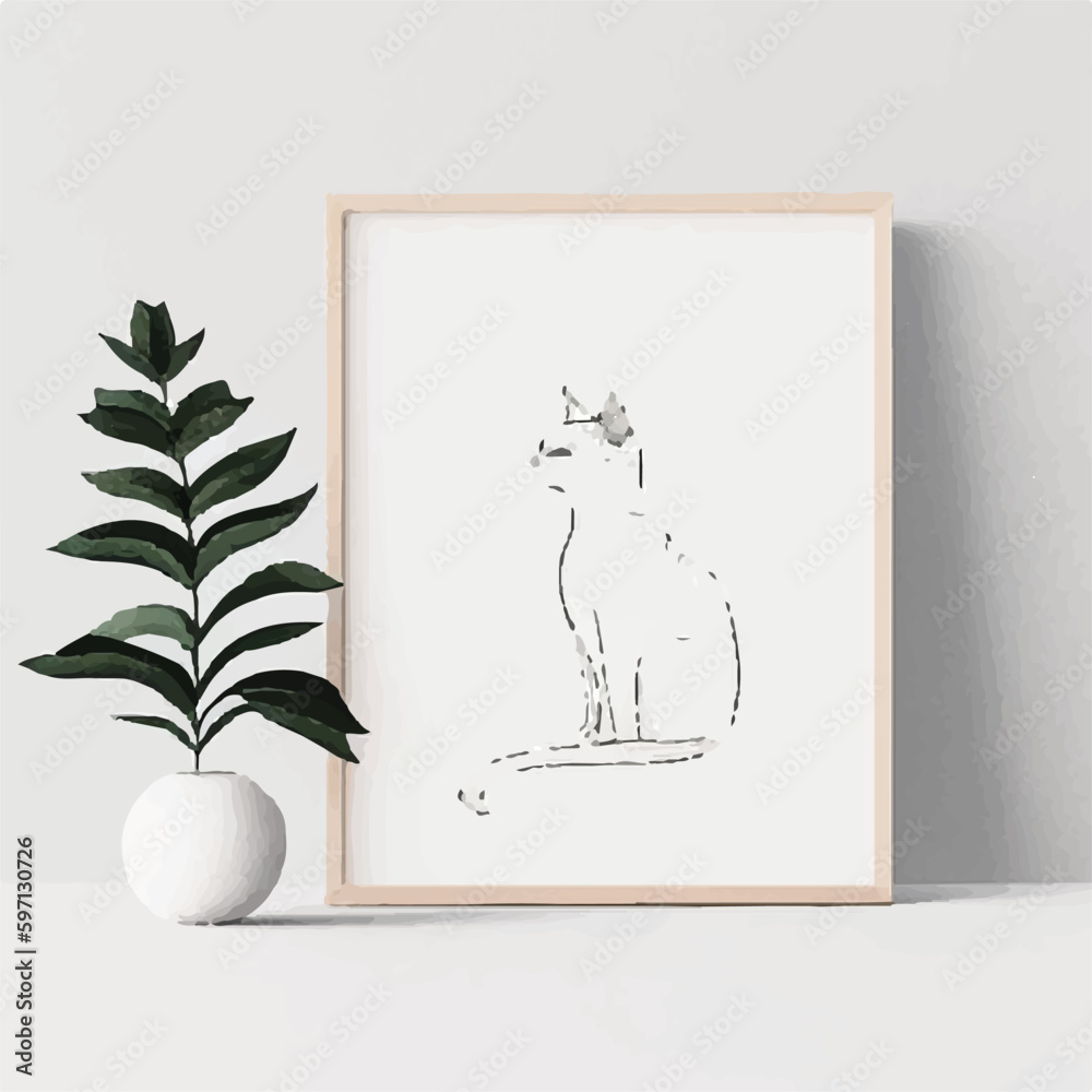 Vector Coloring page Outline cute fun kitten cartoon smiling character ...