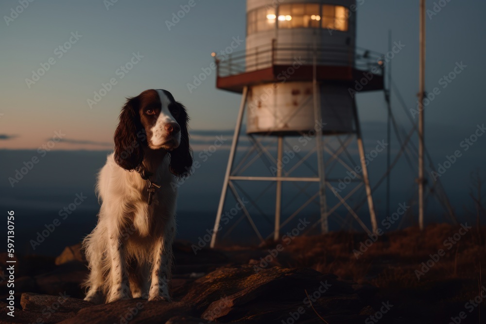 Medium shot portrait photography of a happy english springer spaniel ...