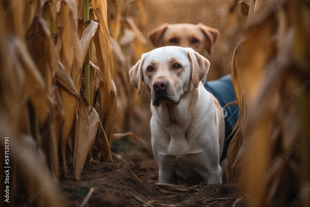 Environmental portrait photography of a curious labrador retriever ...