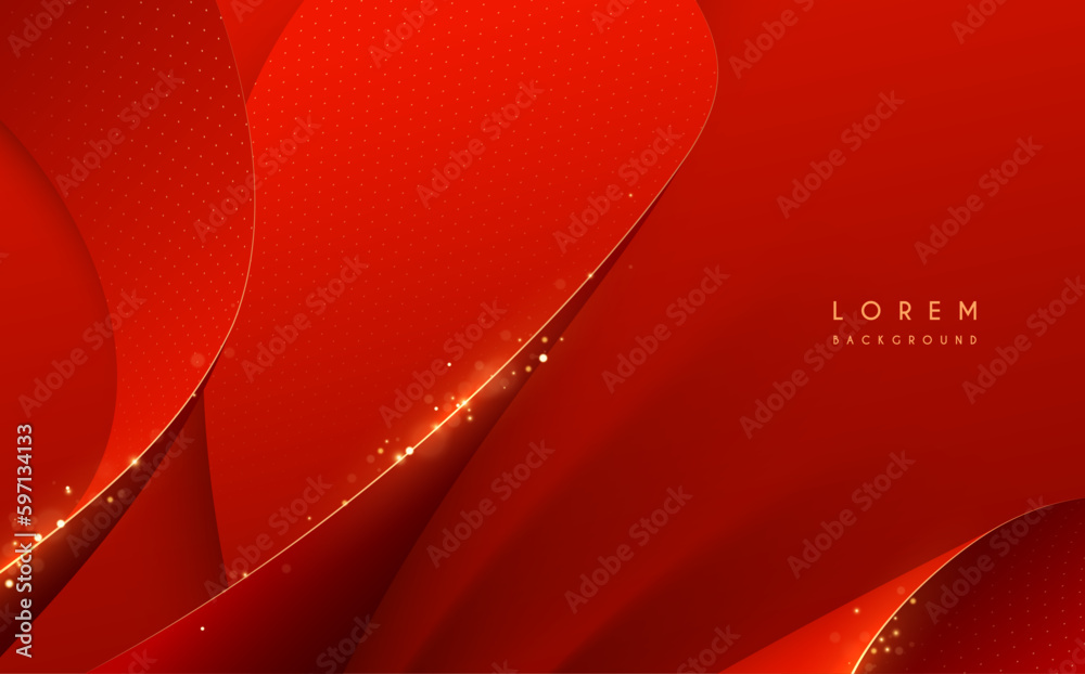 Abstract red background with golden elements Stock Vector | Adobe Stock