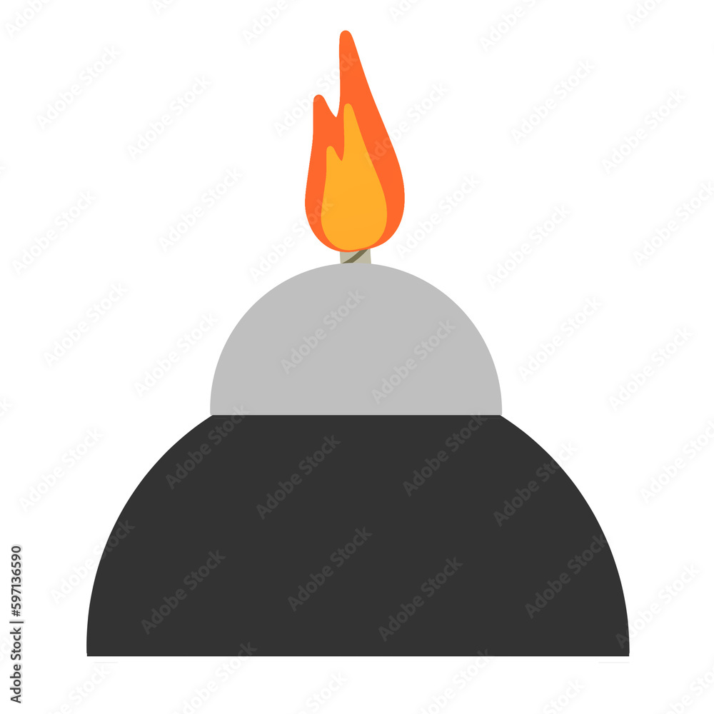 Alcohol lamp with an open flame. Alcohol burners are preferred for some ...
