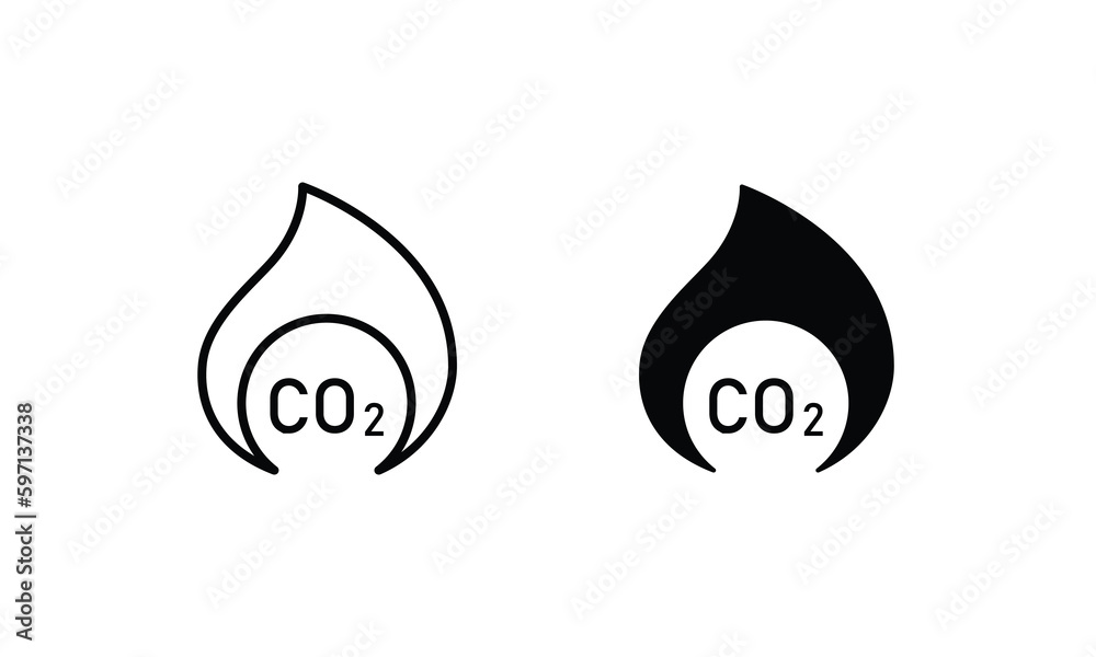 co2 emissions icon. carbon dioxide pollution. ecology and environment ...