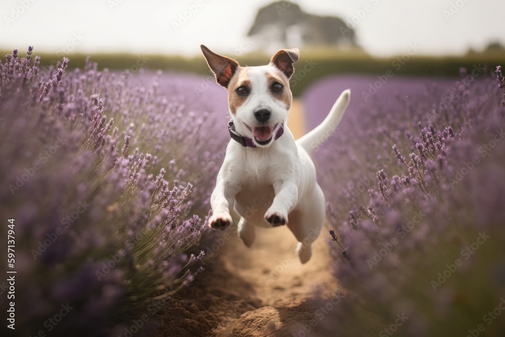 Group portrait photography of a curious jack russell terrier jumping ...