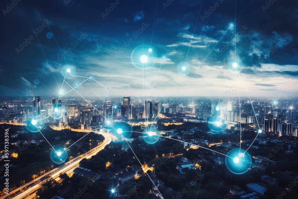 Internet of things, connected all devices to a network and communicate ...