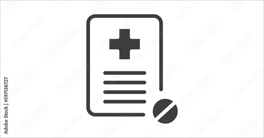 Vetor de medical prescription icon. Filled medical prescription icon ...
