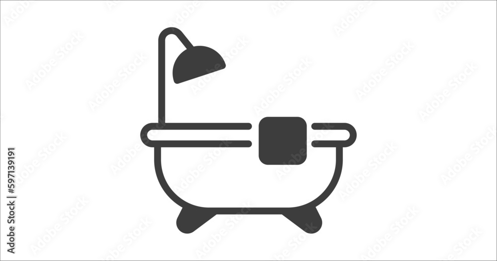Vetor de bath tub icon. Filled bath tub icon from tools and utensils ...