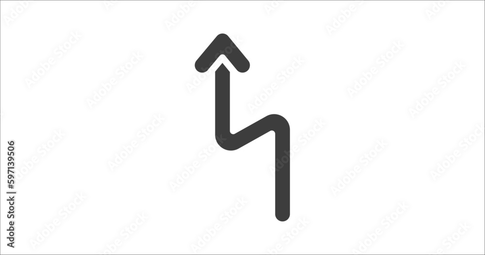 left reverse curve icon. Filled left reverse curve icon from user interface collection. Glyph ...
