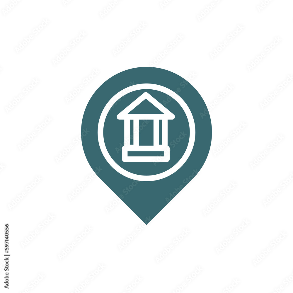 museum map icon. Filled museum map icon from museum and exhibition ...