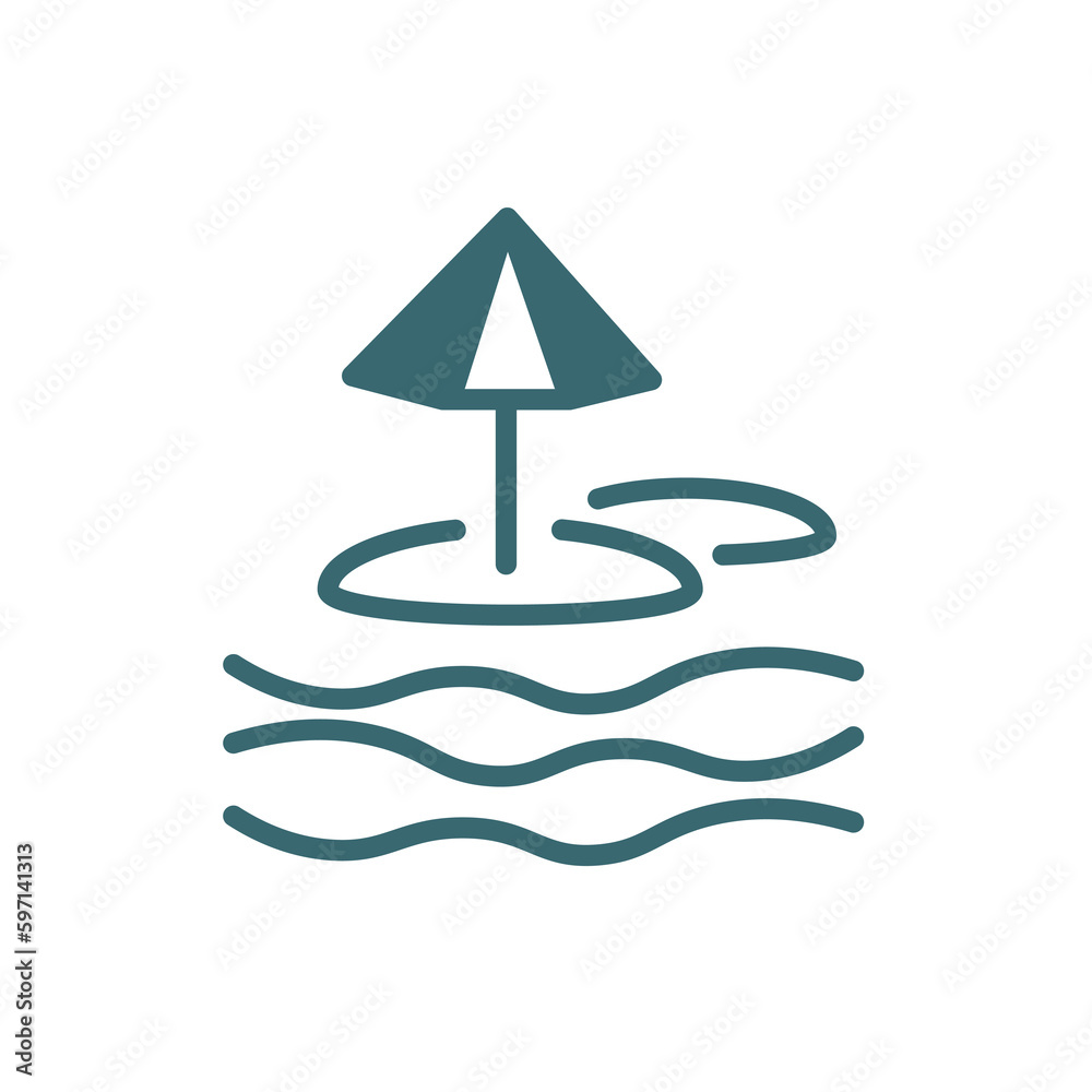 beach icon. Filled beach icon from hotel and restaurant collection ...