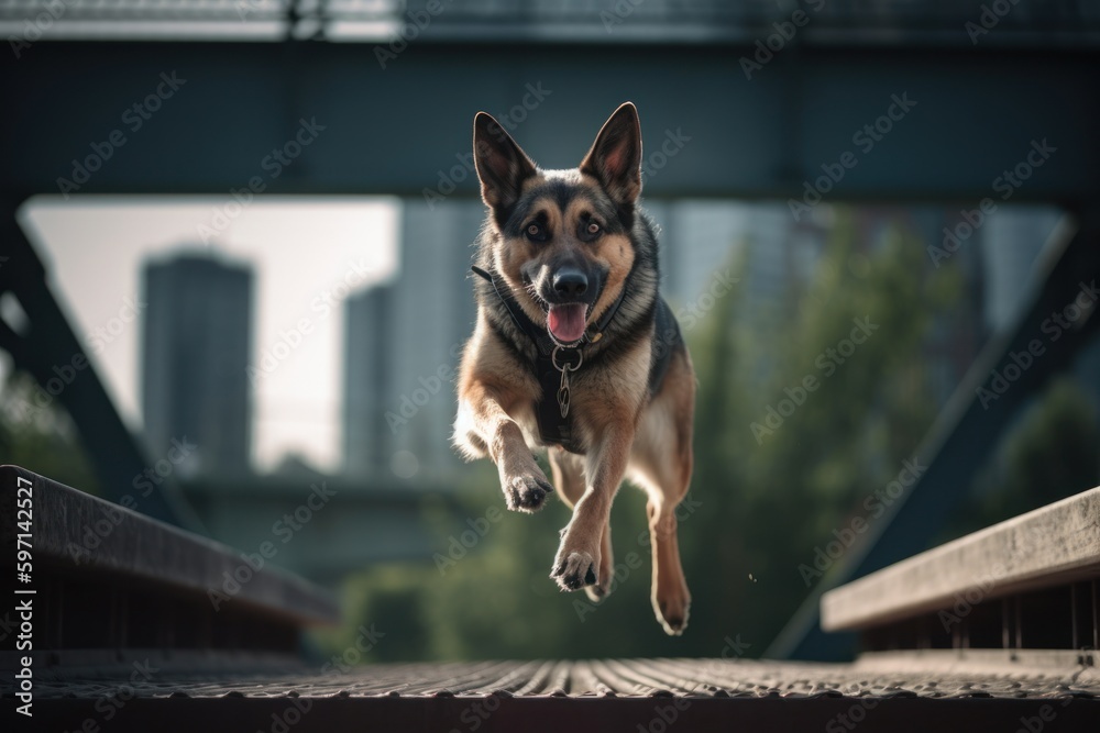 Full-length portrait photography of an aggressive german shepherd ...