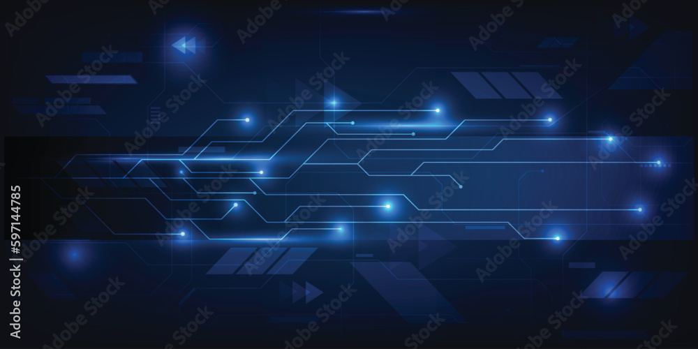 Vector illustrations of futuristic screen display for horizontal layout ...