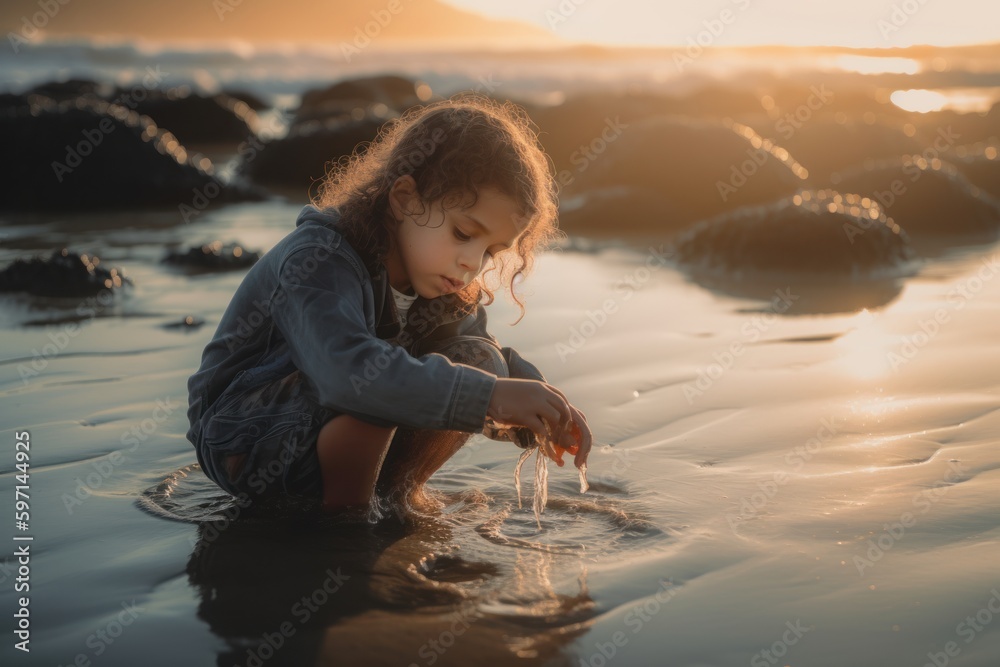 Stunning photograph showcasing a child learning about ocean ...