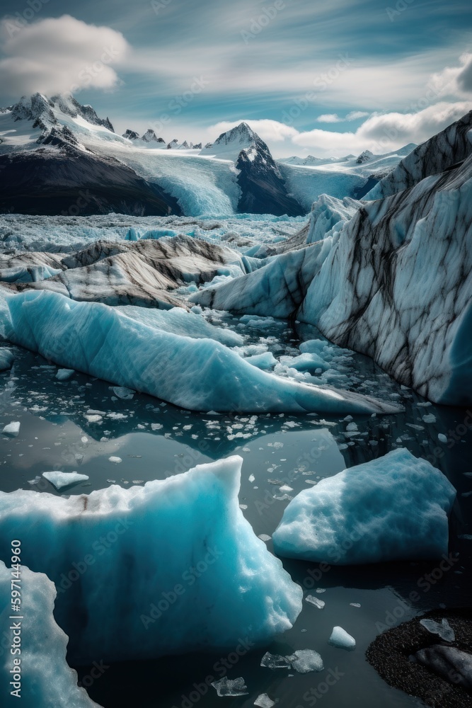 Stunning and dramatic photograph of melting glaciers and ice caps ...