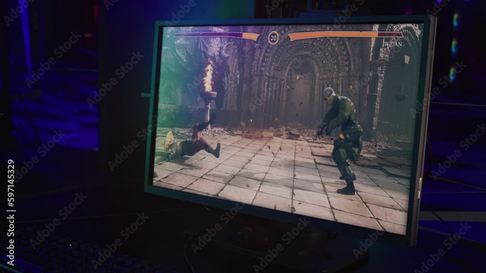 Digital World Of Martial Arts Gaming Animation. Losing Match In ...