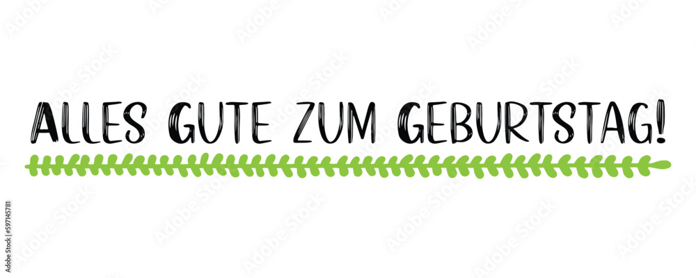 Handgeschriebene Phrase Alles gute zum Geburtstag als banner, logo ...