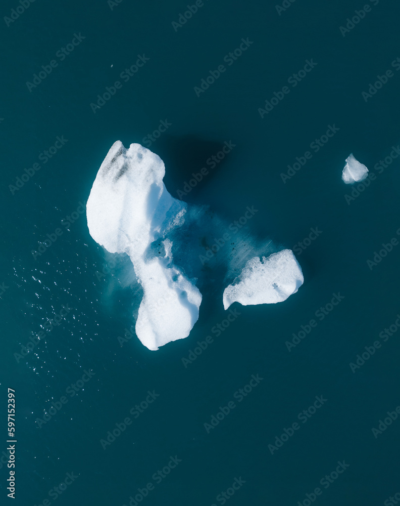 Icebergs drone aerial image top view - Climate Change and Global ...