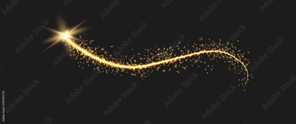 Yellow sparks glitter special light effect. Vector sparkles on ...
