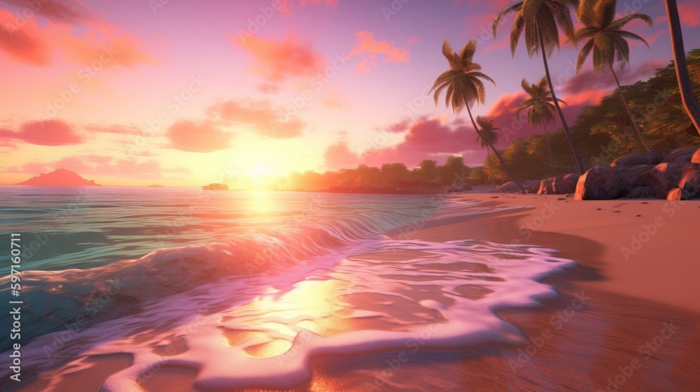 A stunningly realistic beach scene in 4K Ultra HD, with crystal clear ...