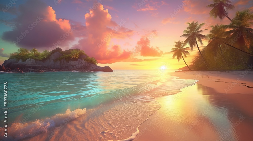 A stunningly realistic beach scene in 4K Ultra HD, with crystal clear ...