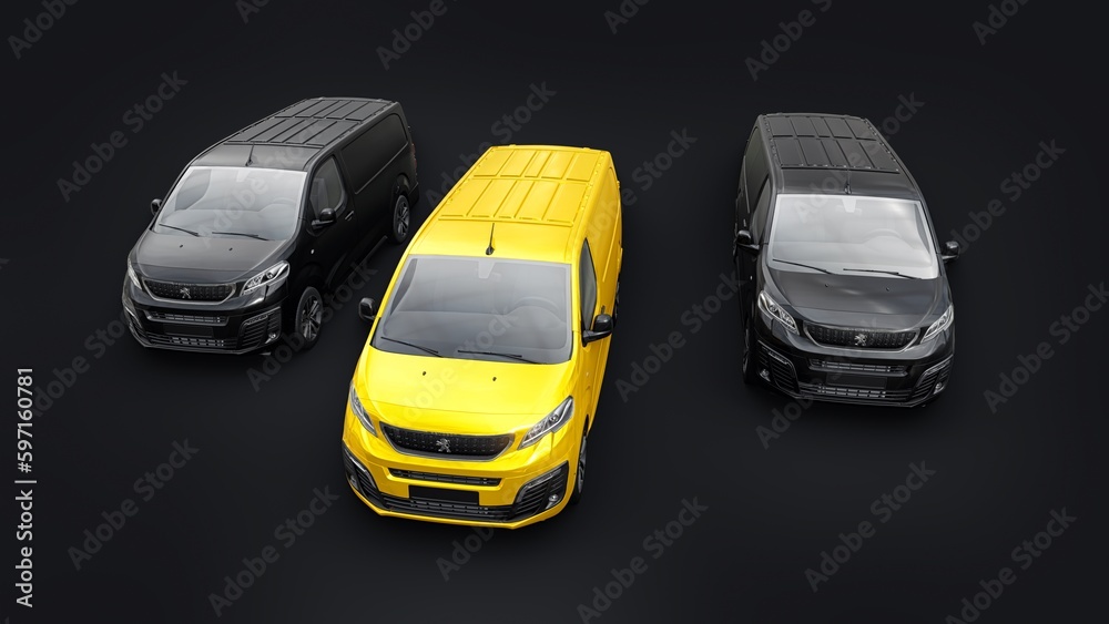 Paris, France. February 1, 2023. Peugeot Bipper. Three black and yellow ...