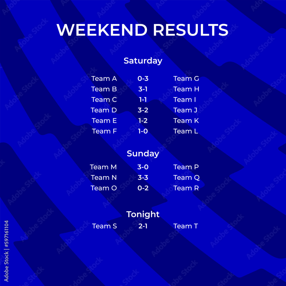 Score update blue colour background Premier League concept. design ...