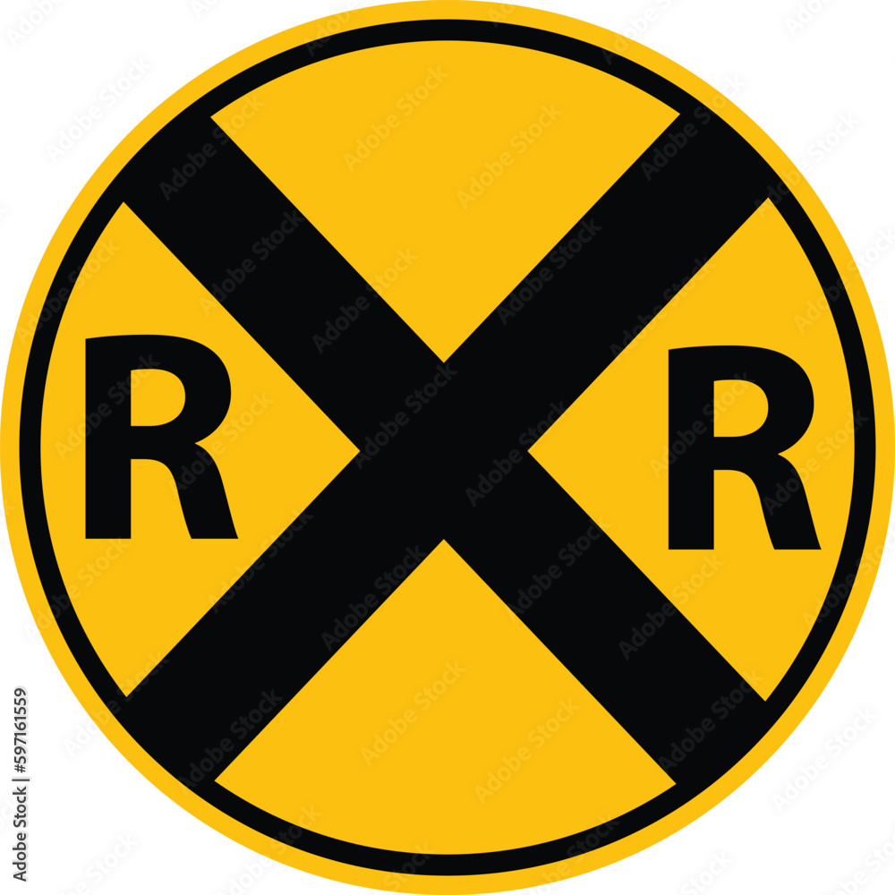 Railroad warning icon on white background. Railroad warning symbol ...