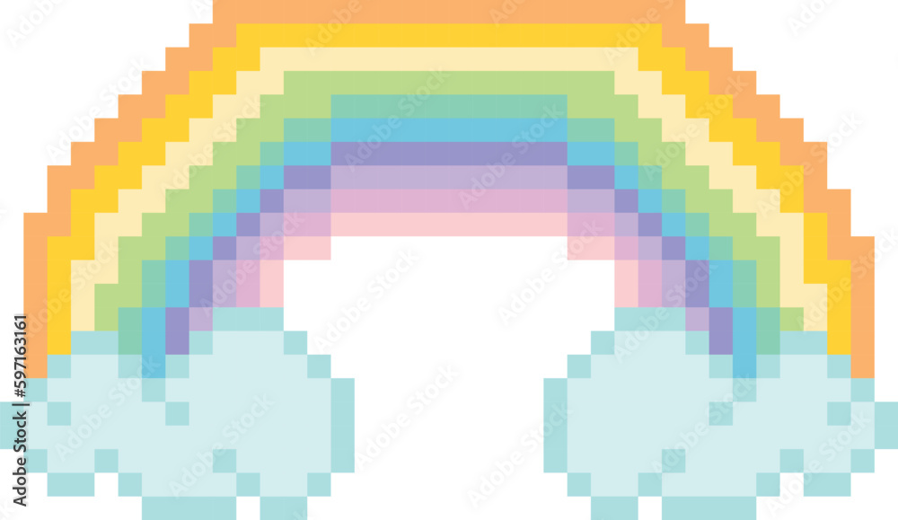 Rainbow pixel art vector Stock Vector | Adobe Stock
