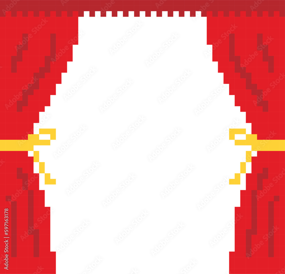 Curtains Pixel Art isolated on white Background. Pixel art. Vector ...