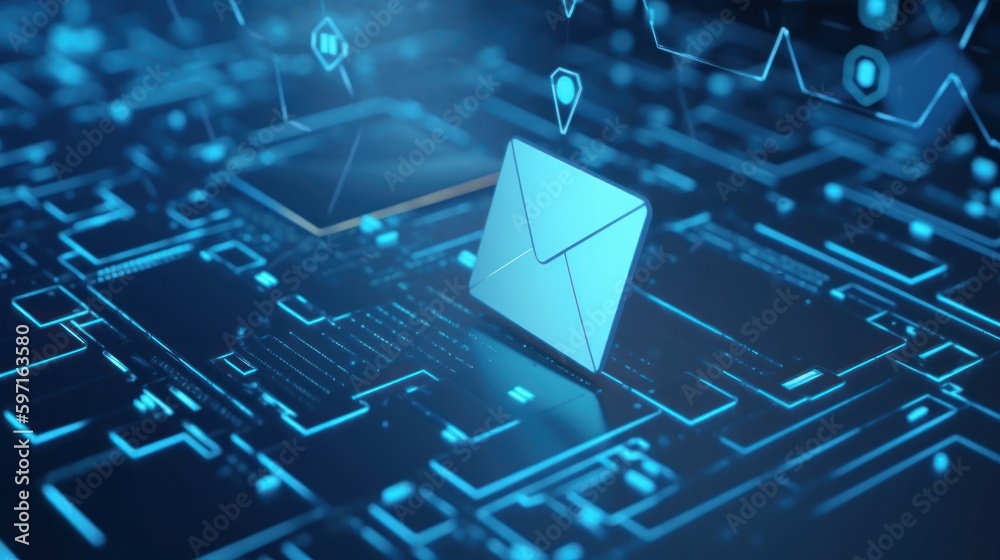 New email notification concept for business e-mail communication and ...