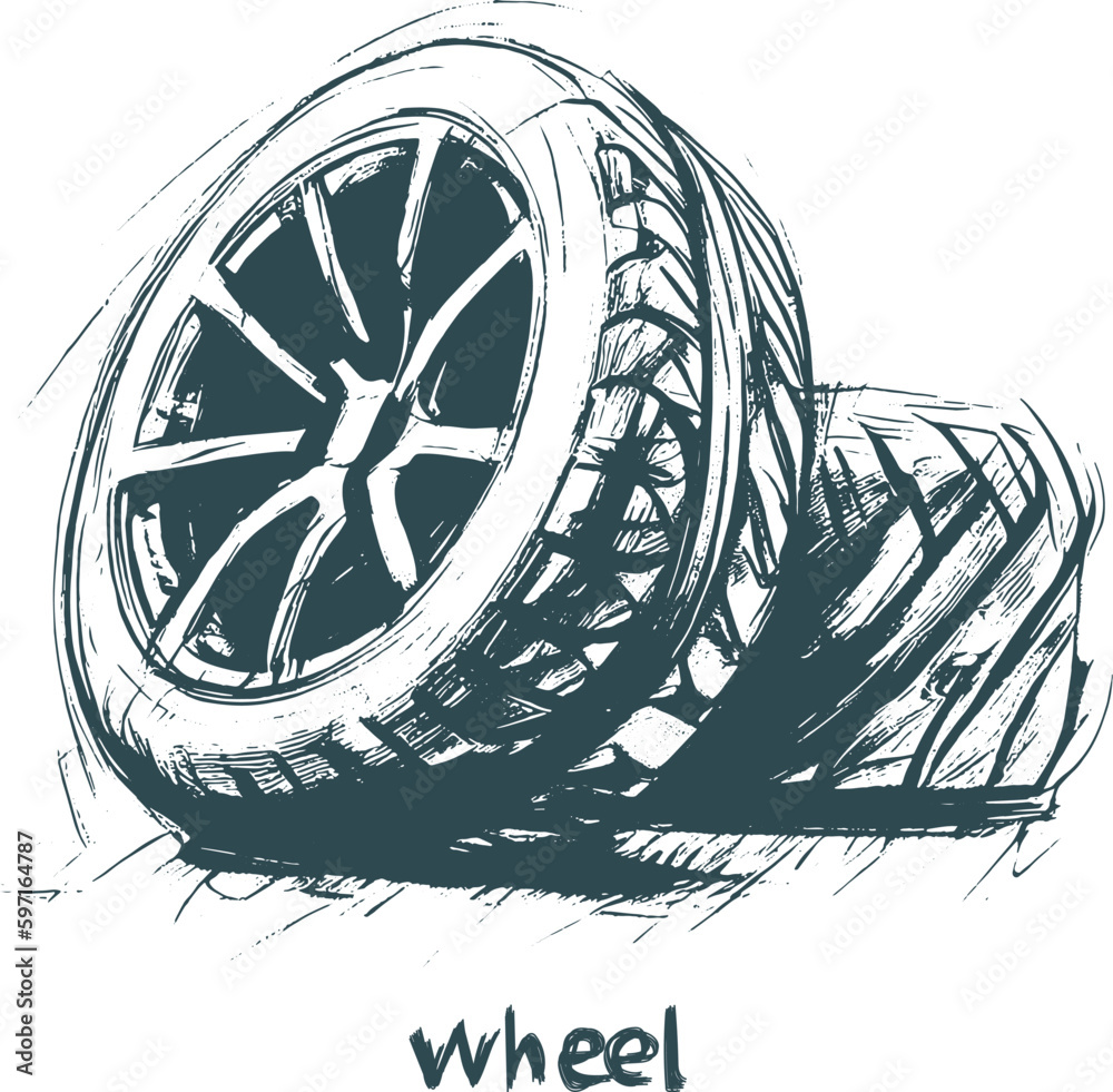 Car Tire Drawing