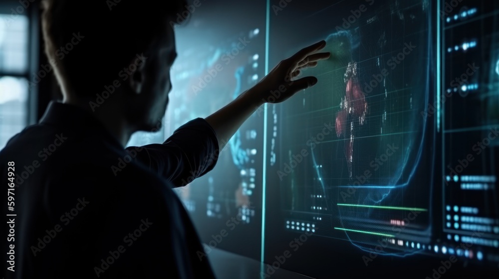 Stock market financial investment and trading graph interface showing ...