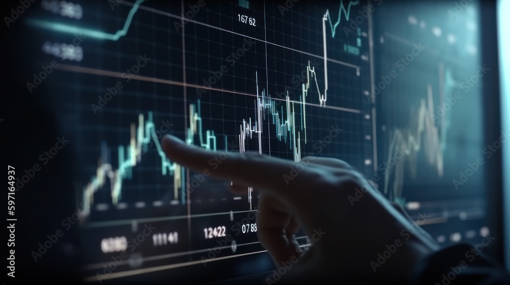 Stock market financial investment and trading graph interface showing ...